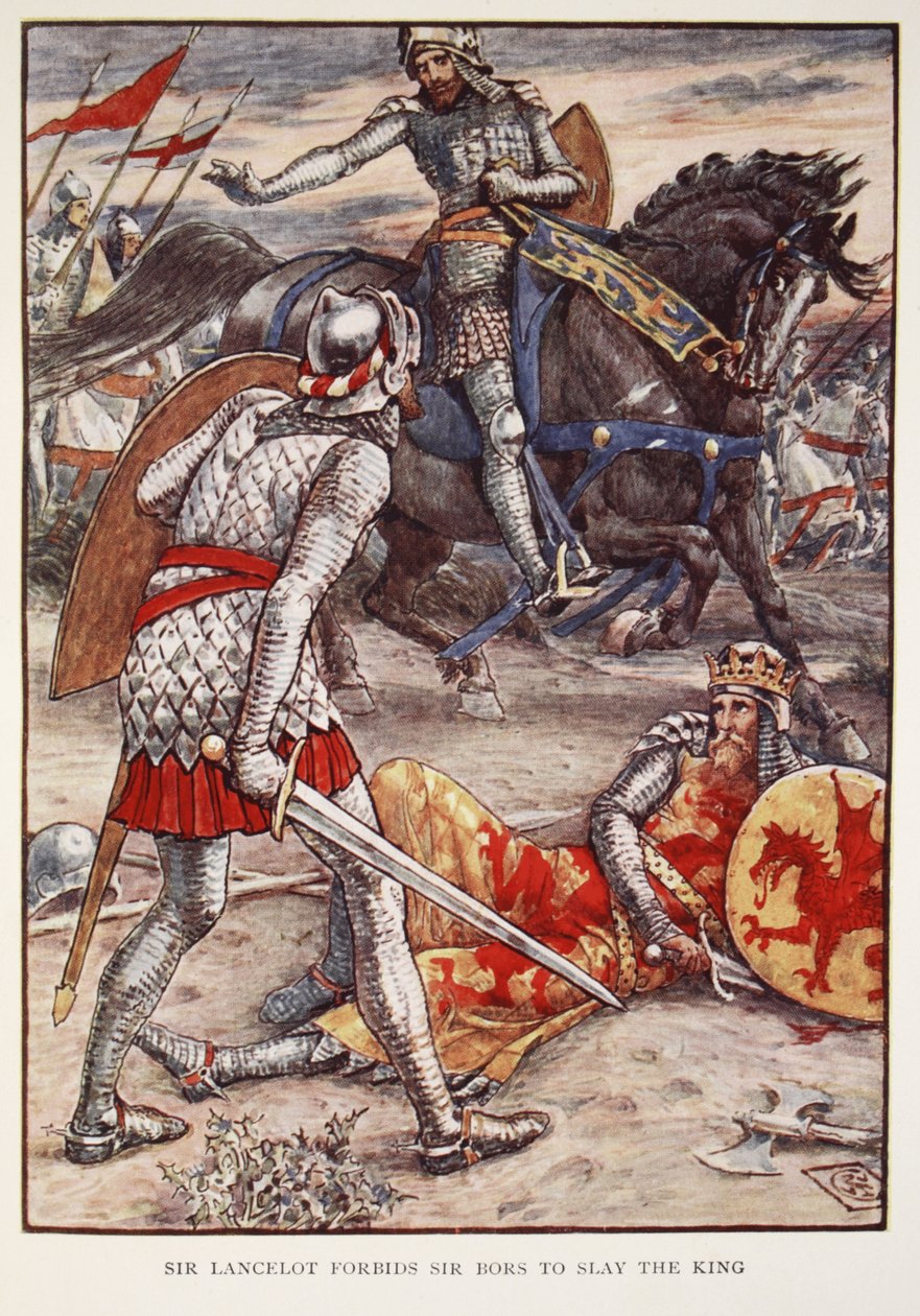 Sir Lancelot forbids Sir Bors to Slay the King, from 'Stories of the ...