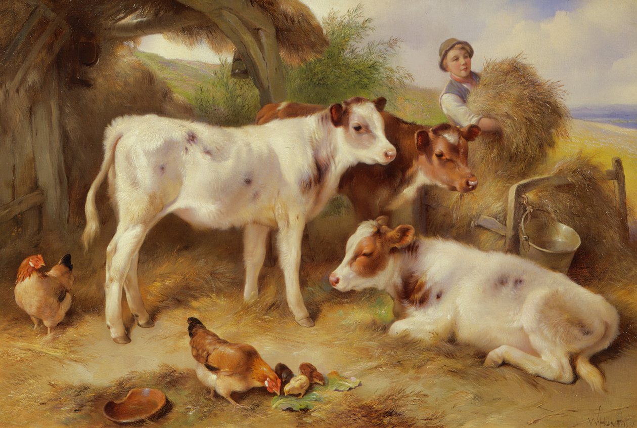 Feeding the Calves by Walter Hunt: Buy fine art print