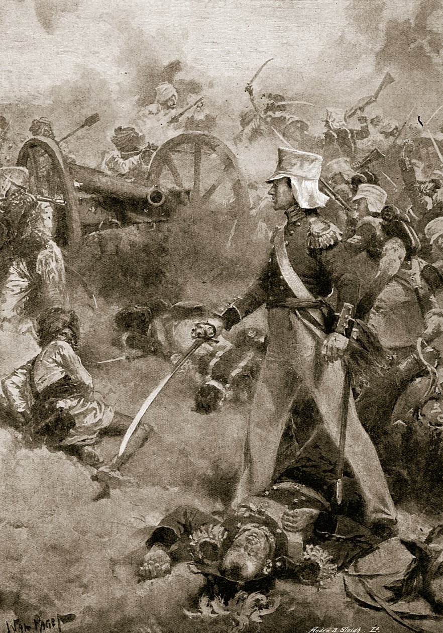 Chillianwala, January 13th 1849: The body of Pennycuick guarded by his son