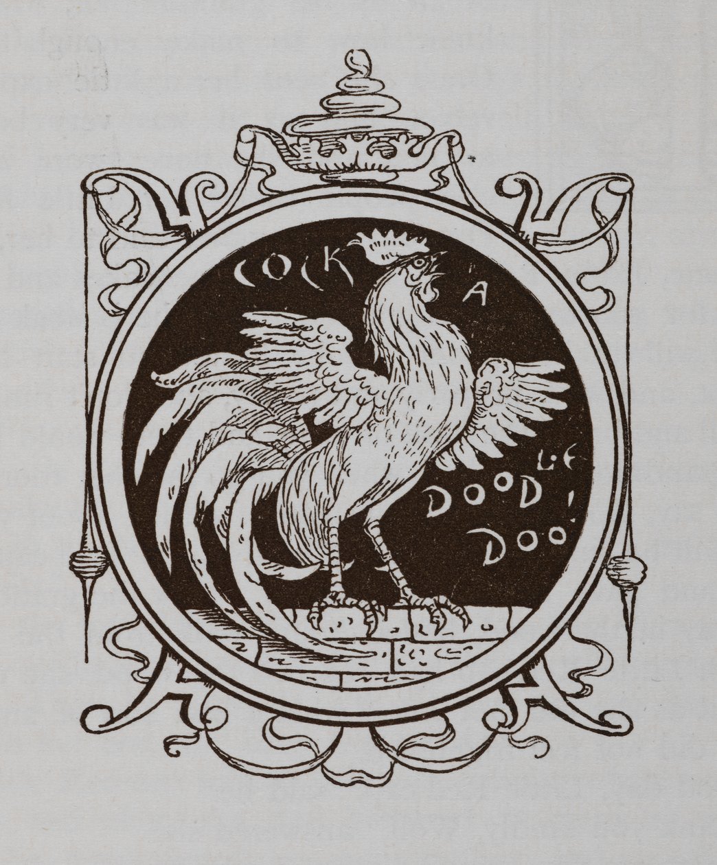 A Cockerel Crowing. by Walter Crane: Buy fine art print
