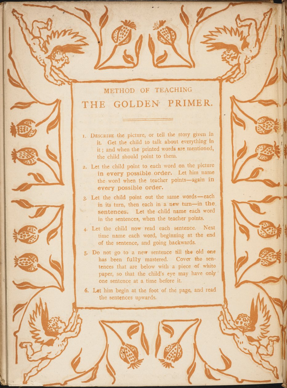 Method of teaching the Golden primer. Floral borders with cherubs