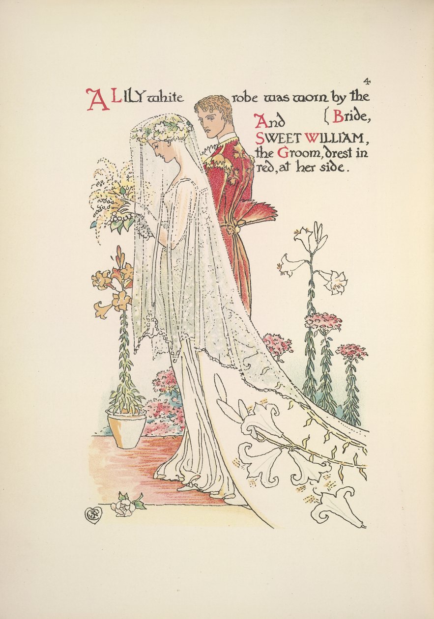 The bride and groom. A lily white robe worn by the bride, and sweet ...