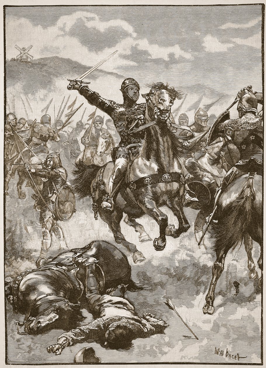 The Black Prince at the Battle of Crecy, Illustration from 'Cassell's ...