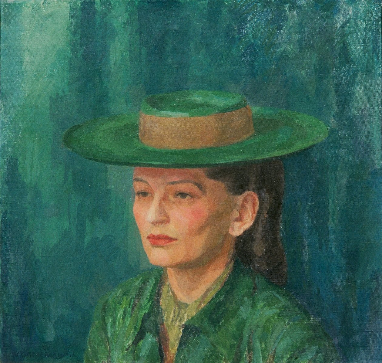 Grete Gamerith with Green Hat by Walther Gamerith
