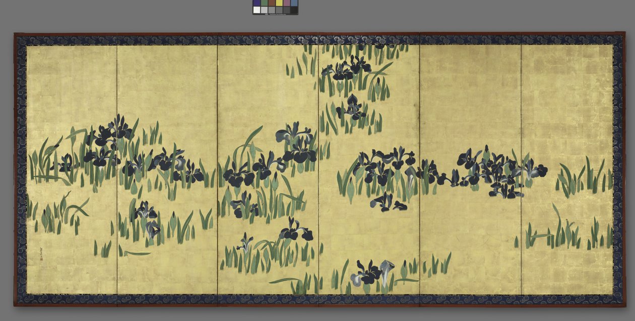 Irises, One of a Pair of Six-Fold Screens by Watanabe Shiko