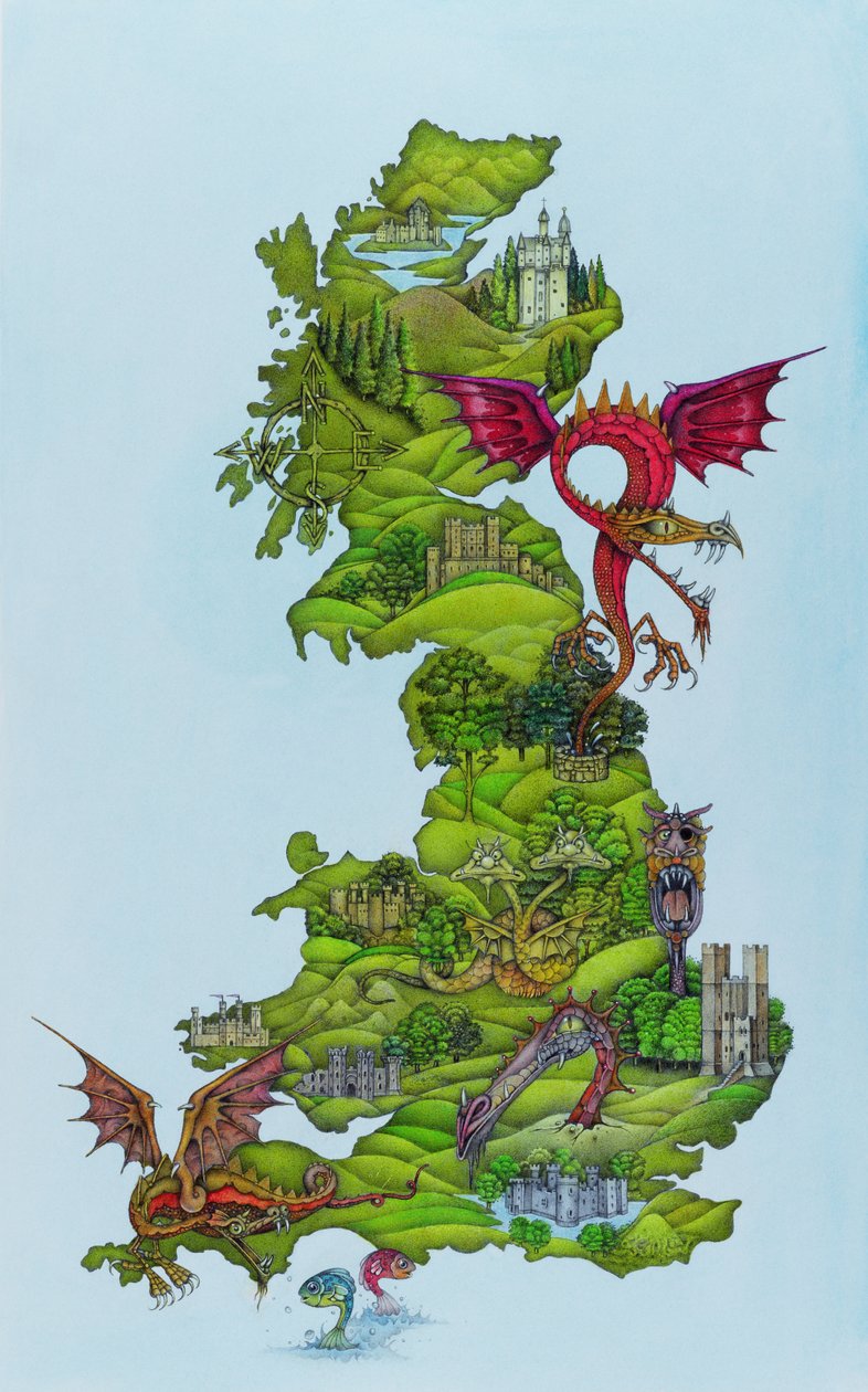 Dragon Map by Wayne Anderson: Buy fine art print