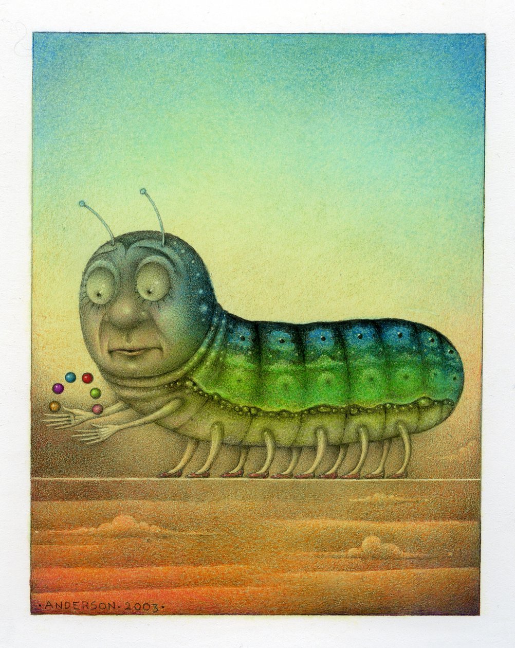 Juggling Caterpillar by Wayne Anderson: Buy fine art print