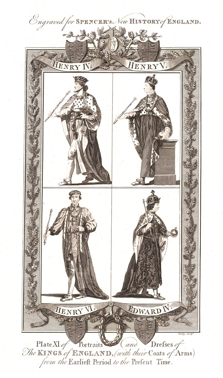 Portraits and Dresses of The Kings of England with Coats of Arms, 1784