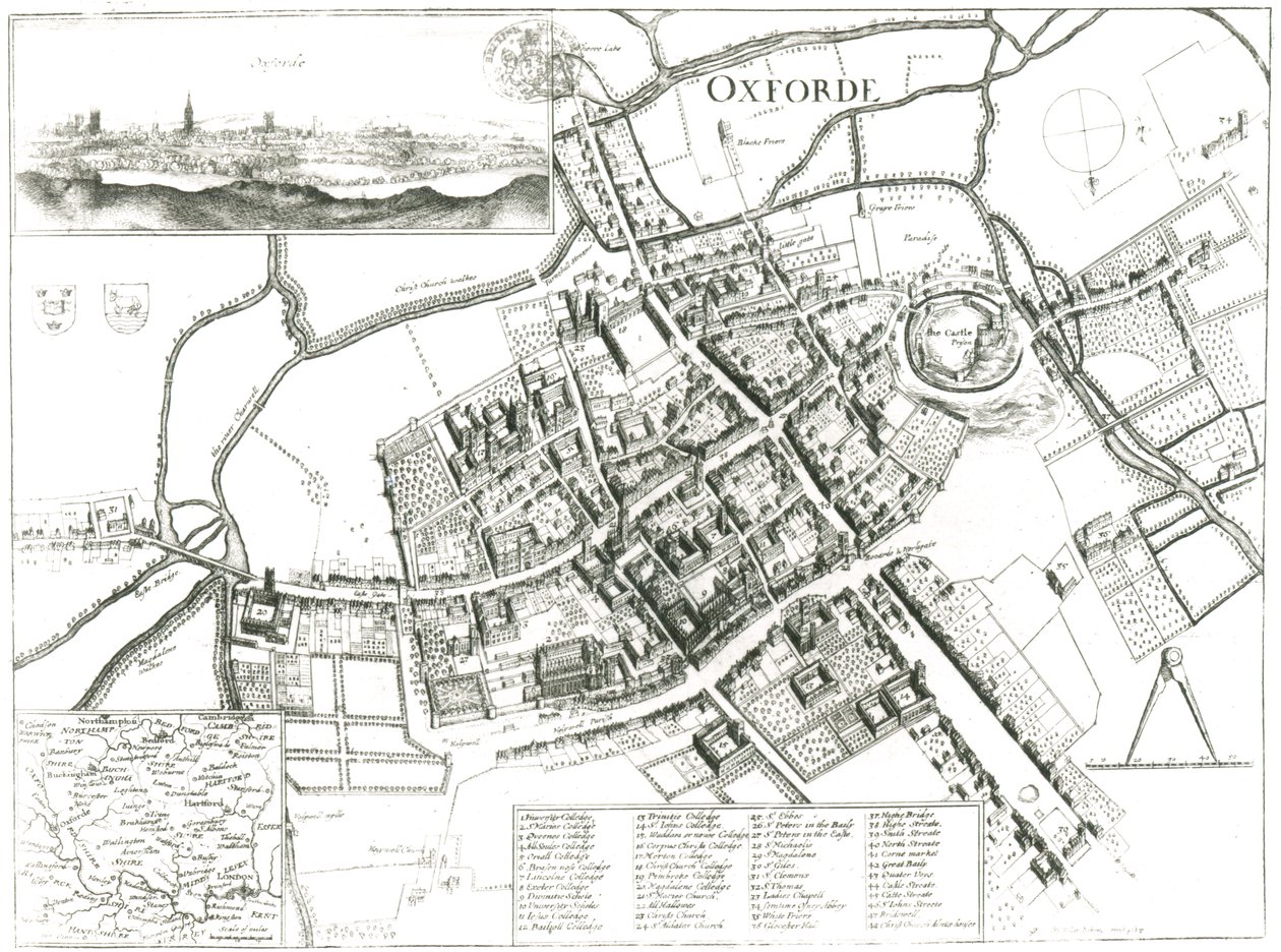 Map of Oxford by Wenceslaus Hollar: Buy fine art print