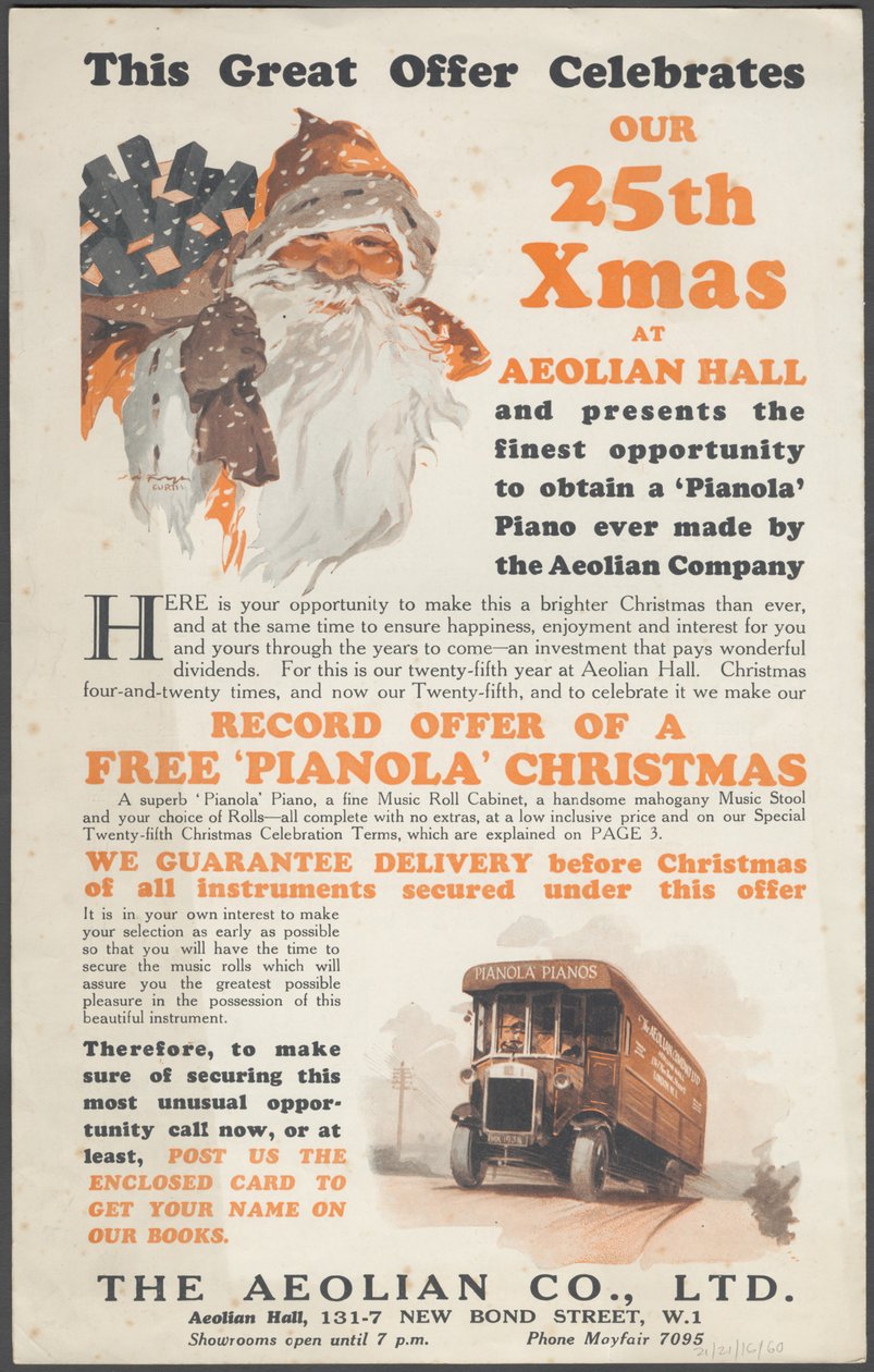 Aeolian Company Pianolas by Wilfred Fryer: Fine art print