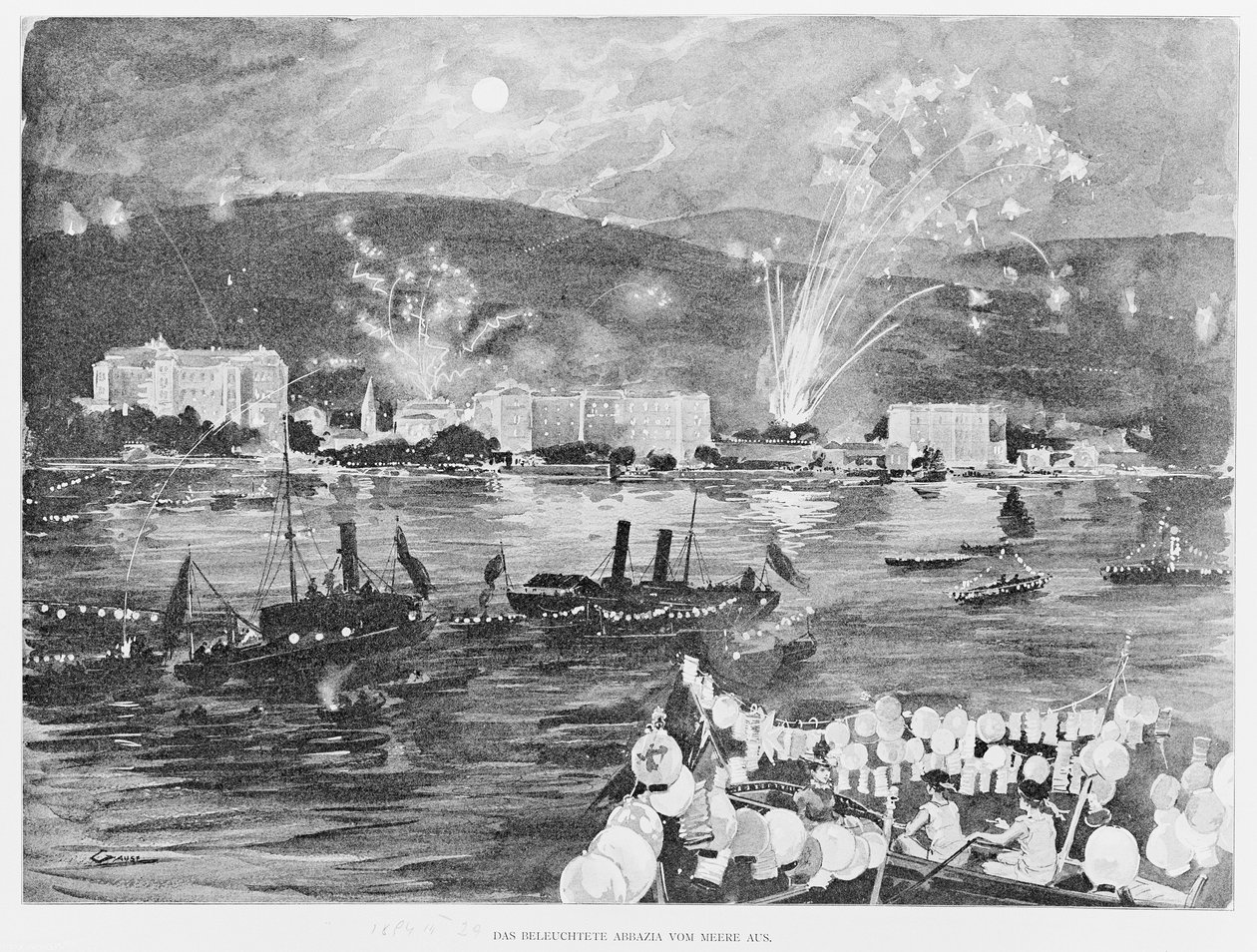 Emperor Franz Joseph I and Emperor Wilhelm II in Opatija