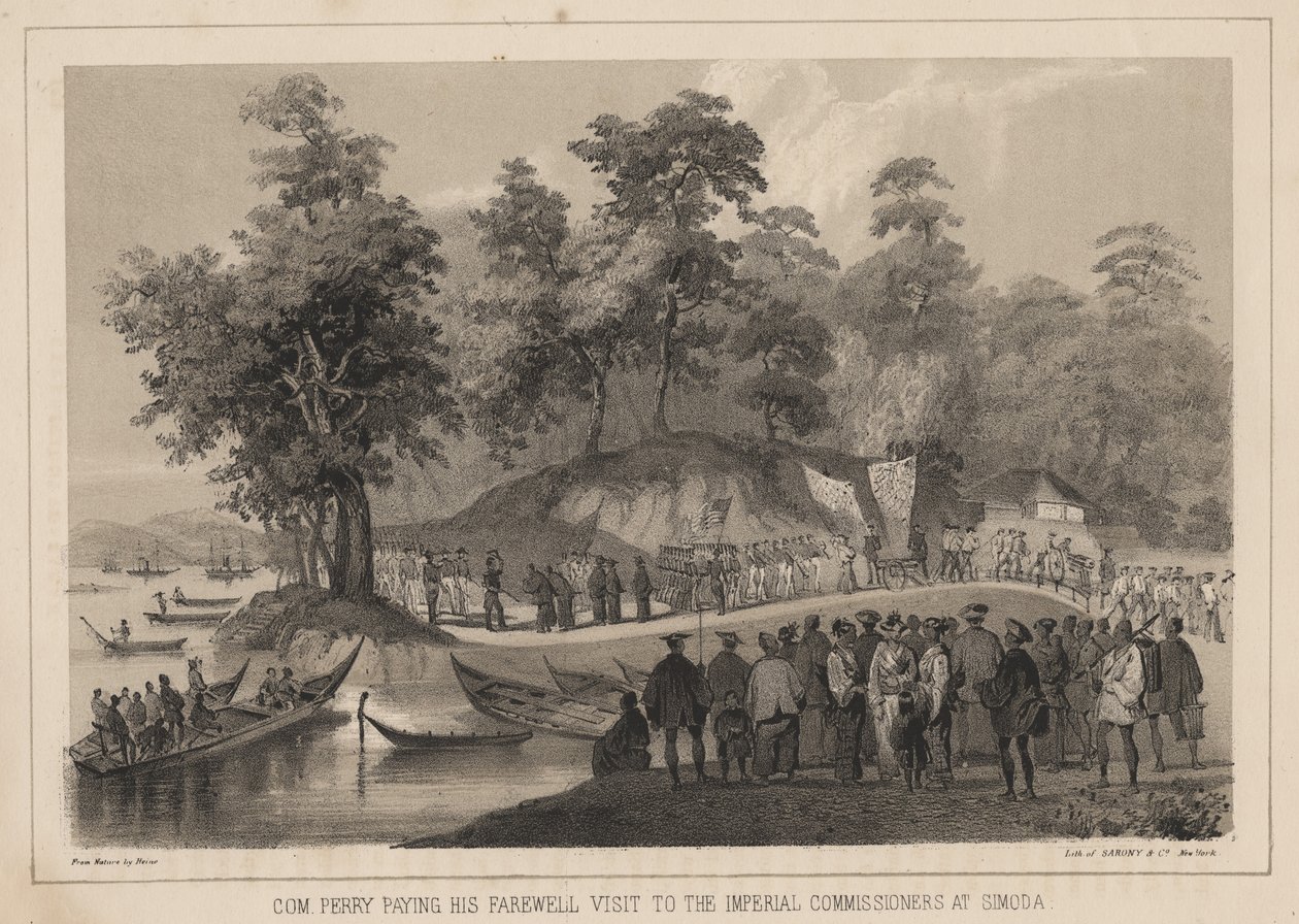 Com. Perry Paying His Farewell Visit to the Imperial Commissioners at Simoda