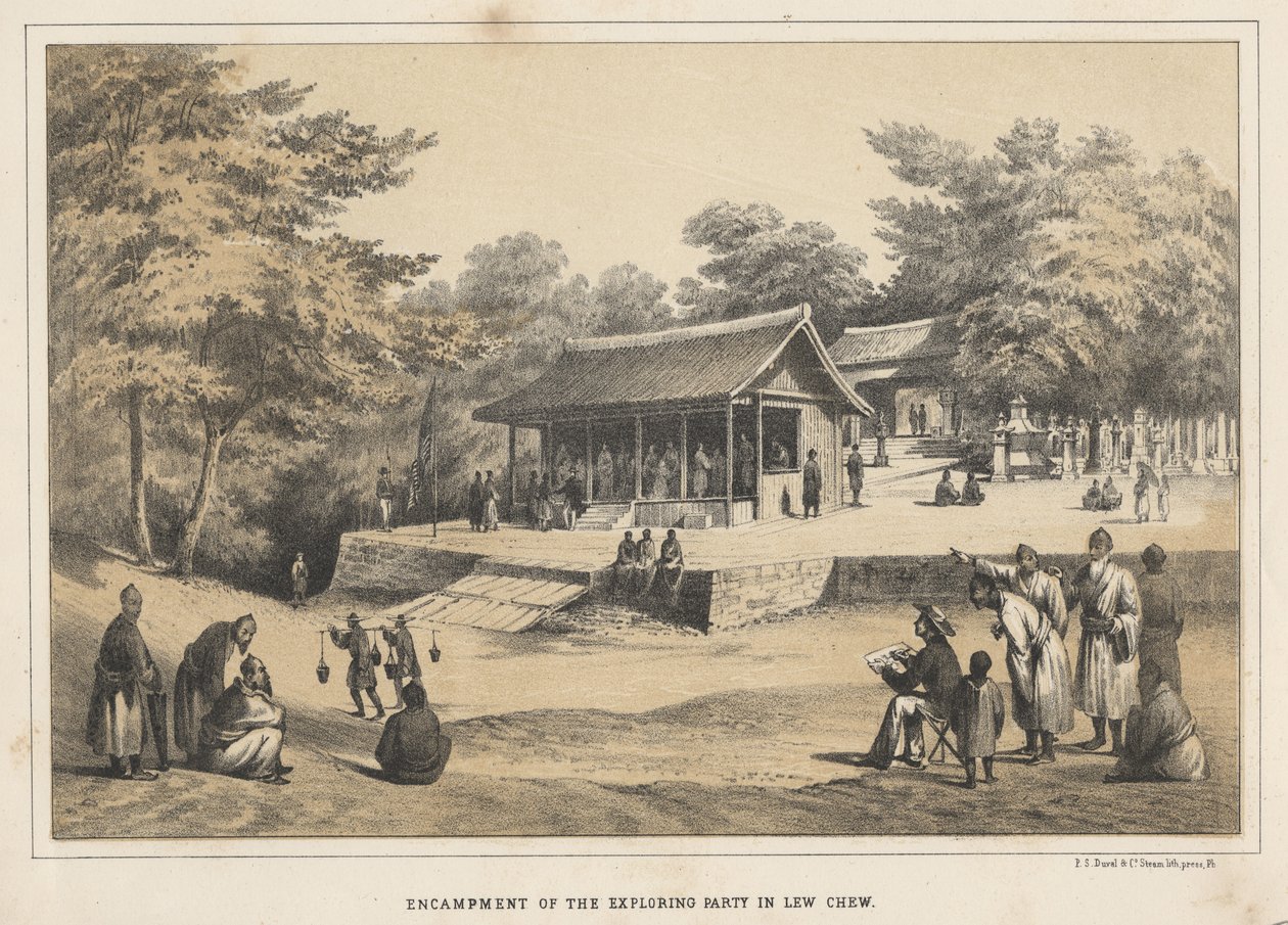Encampment of the Exploring Party in Lew Chew, 1855