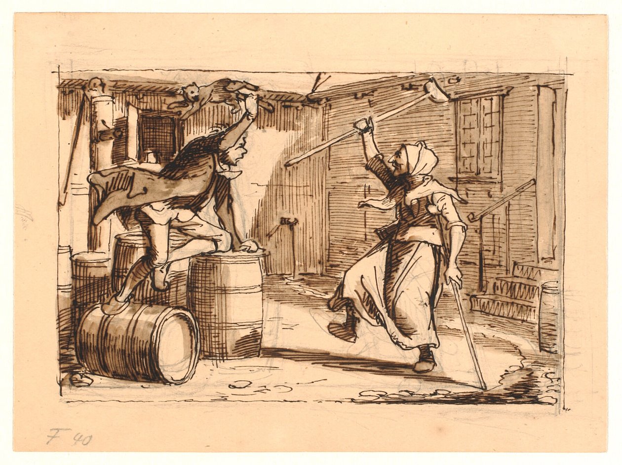 Peder Paars Book 2 Song 3. Jens Blok's and Mother Gunhild's Fight