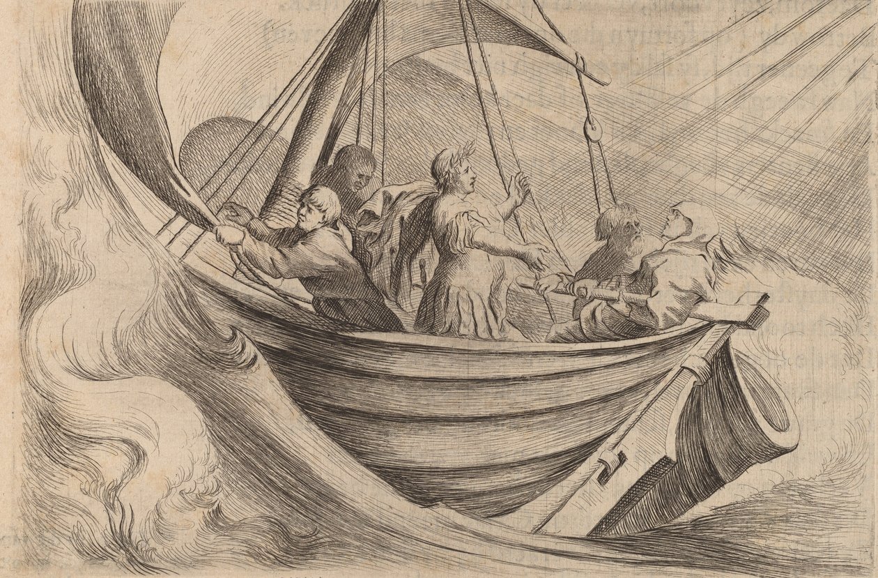 Caesar Crossing Stormy Seas by Willem Basse