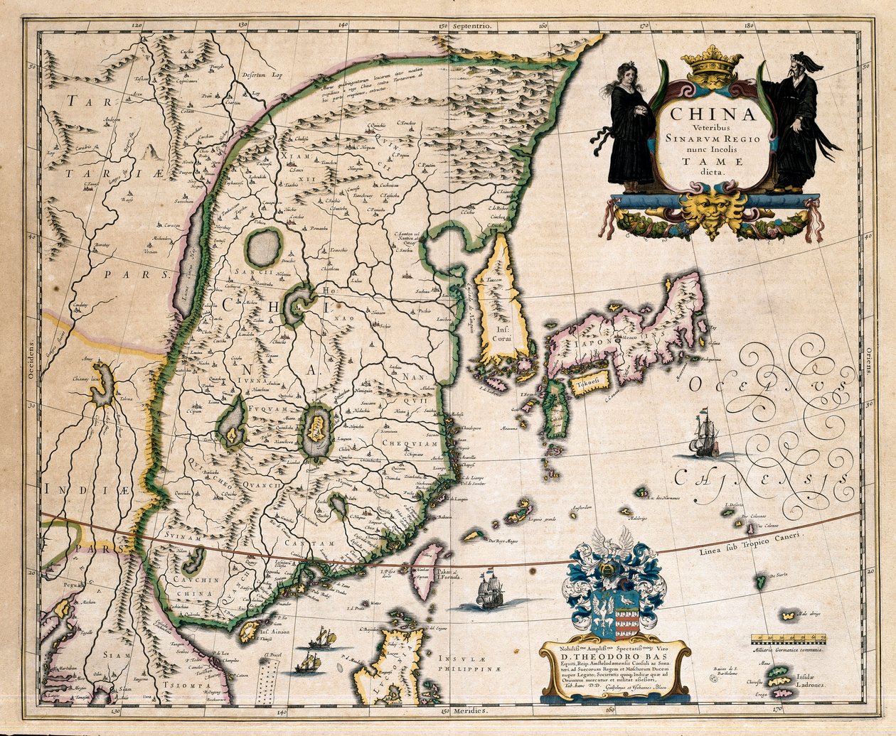 Map of China, Japan and Korea by Willem Blaeu