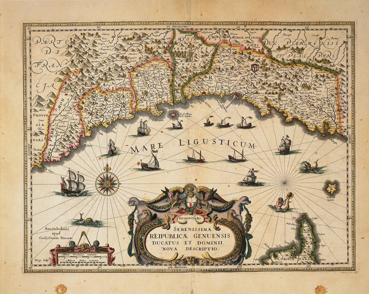 Map of Duchy of Monferrato, Engraving from Regionum Italiae