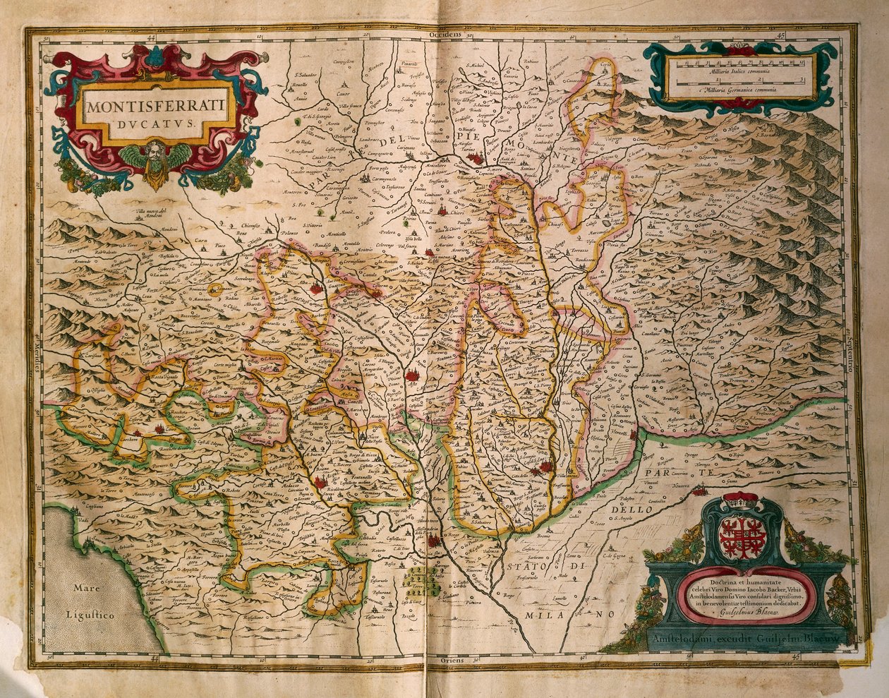 Map of Duchy of Monferrato from Regionum Italiae by Willem Blaeu