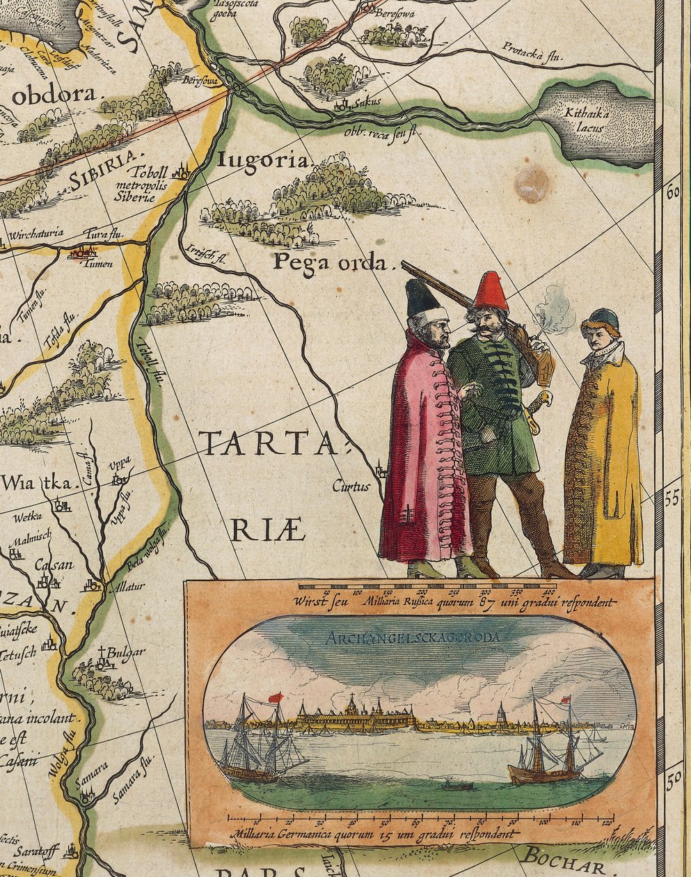 Map of Tartary, from Atlas Maior or Novus by Willem Janszoon Blaeu (detail)