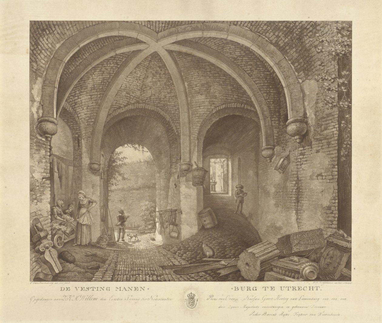 Figures Under an Arch of Manenburg, Utrecht (The Fortress Manenburg in ...