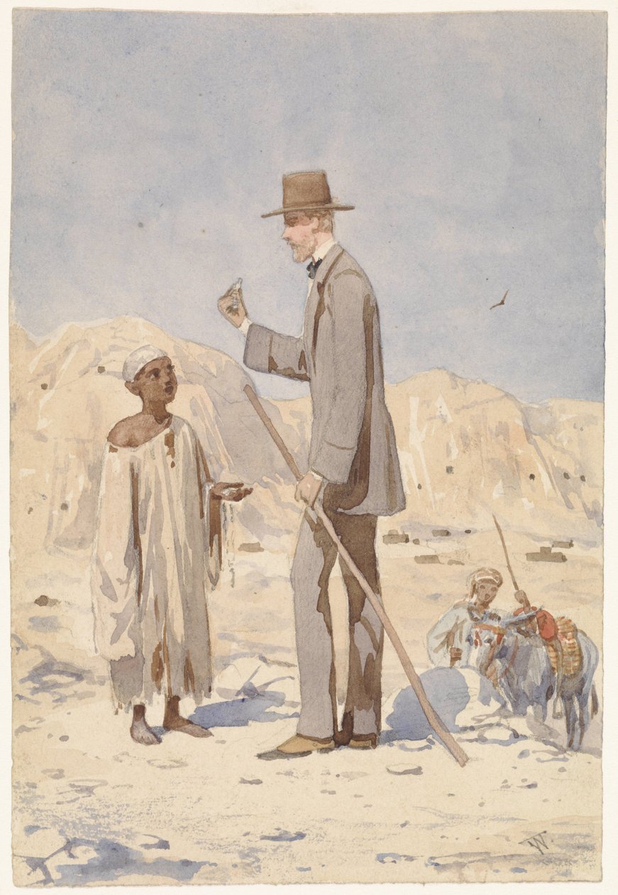 Louis Philippe Albert d'Orleans at an Excavation in Egypt
