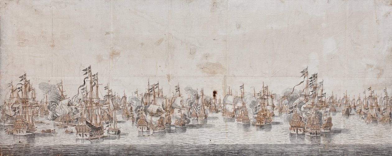 Battle of Fehmarn by Willem van de Velde: Fine art print