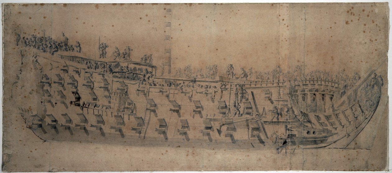 Portrait of the Ship 'London', Built in 1670, a First-Class Ship with ...