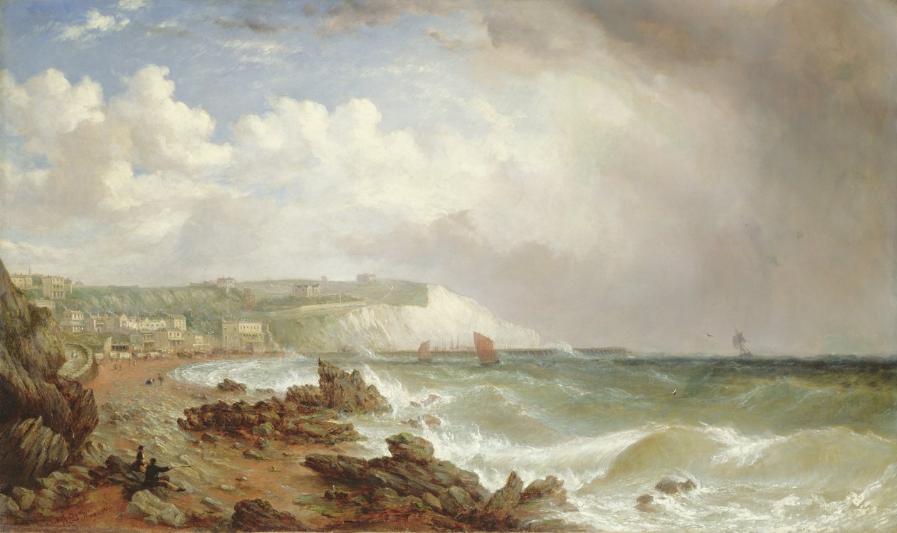 Ventnor, Isle of Wight, from the Beach, Approaching Squall