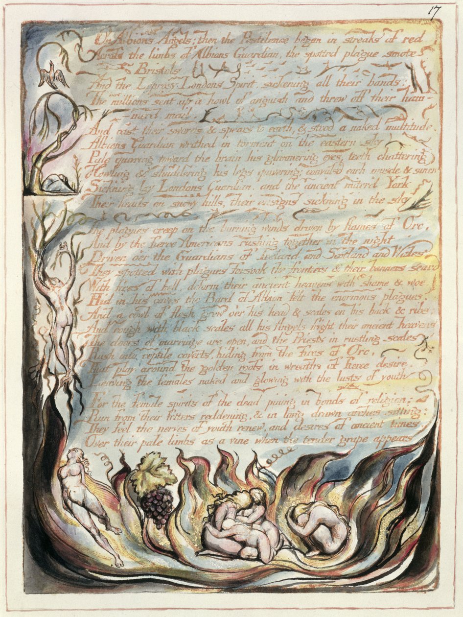 On Albion's Angels, plate 15 from 'America, a Prophecy', 1793