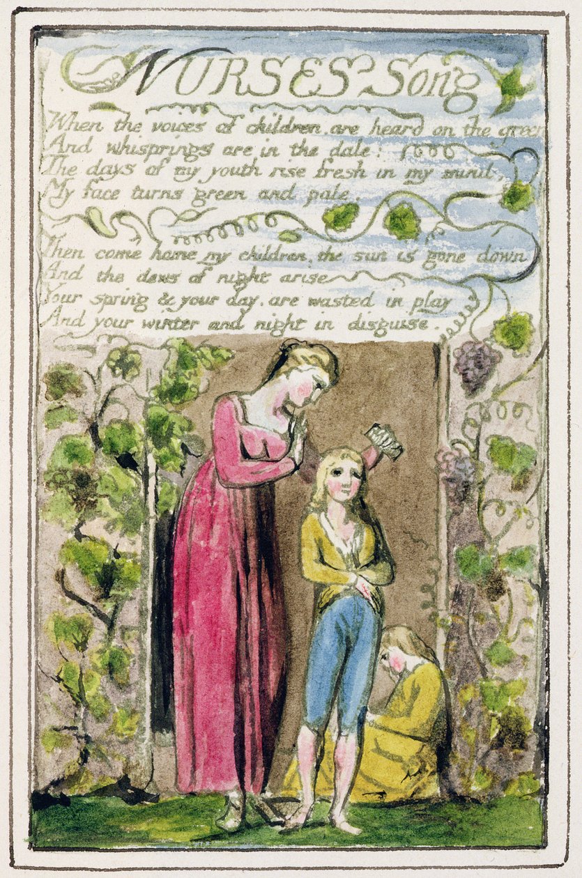 Nurse's Song: Plate 39 from 'Songs of Innocence and of Experience' (Copy R)