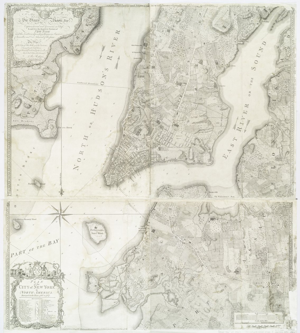 Plan of the City of New York in North America Surveyed in the Years ...