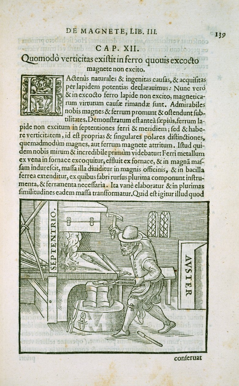 The Terrella experiments, page from Chapter 3 of De Magnete