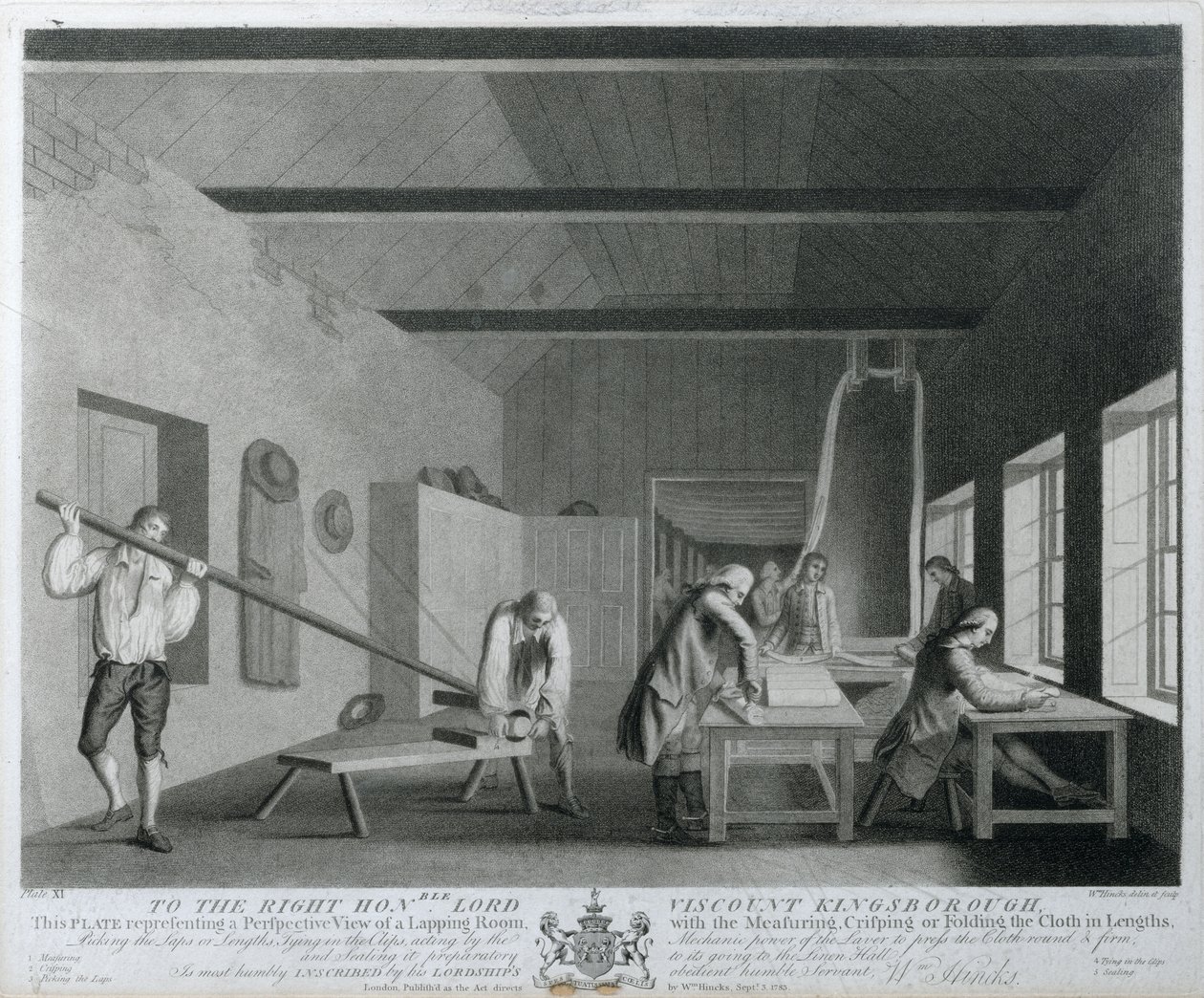 Perspective view of a Lapping Room with the Measuring, Crisping or ...
