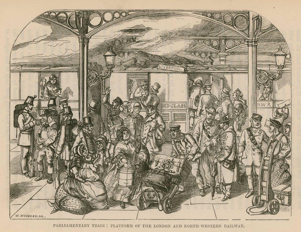 Parliamentary Train: Platform of the London and North-Western Railway ...