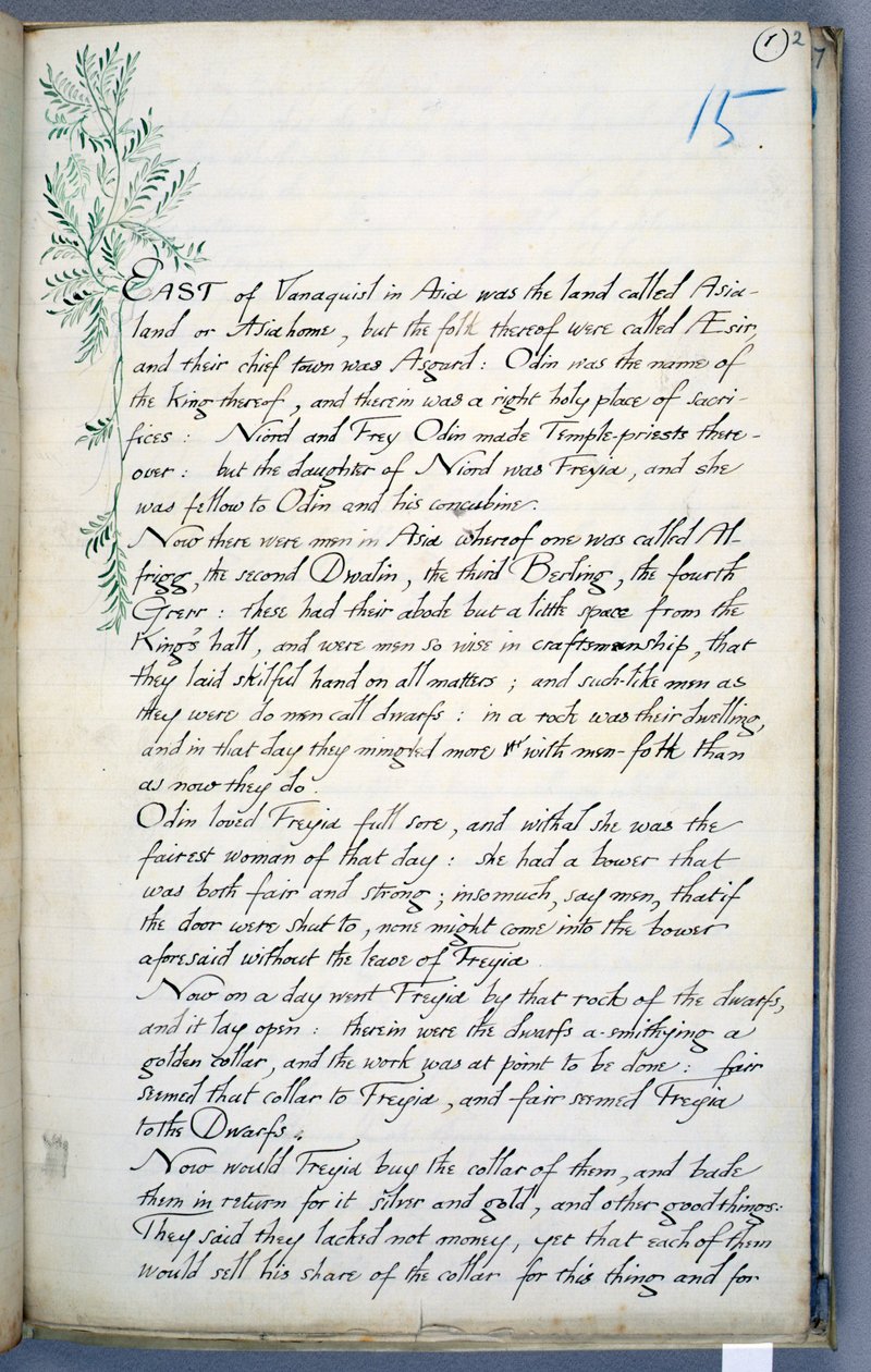 A page from The Tale of Hogni and Hedinn by William Morris