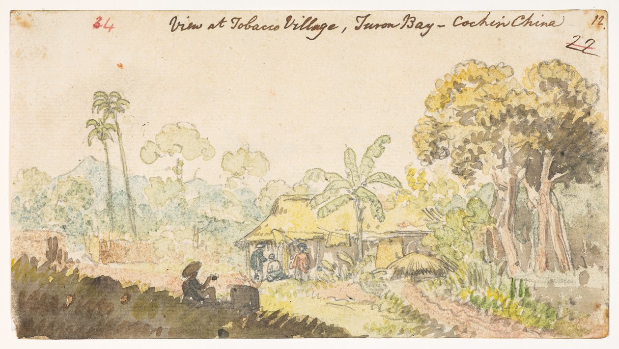 View at Tobacco Village, Turon Bay - Cochin China, from an Album of 372 ...