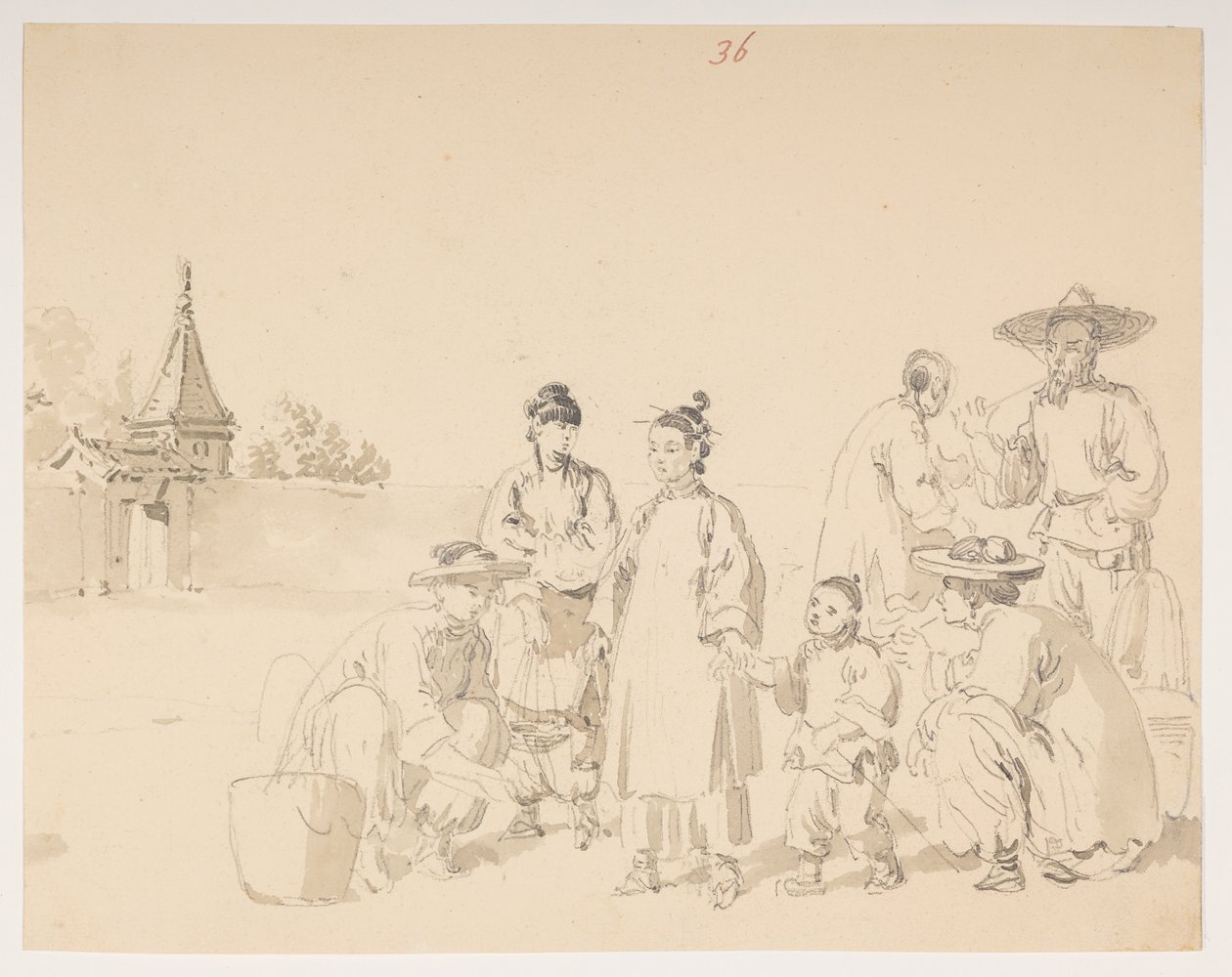 A group, from an Album of 372 drawings of landscapes, coastlines ...