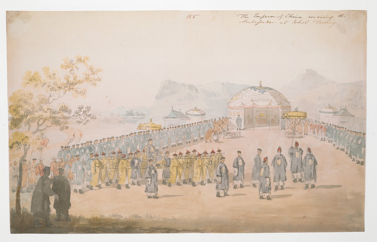 The Emperor of China receiving the Ambassador at Jehol, Tartary