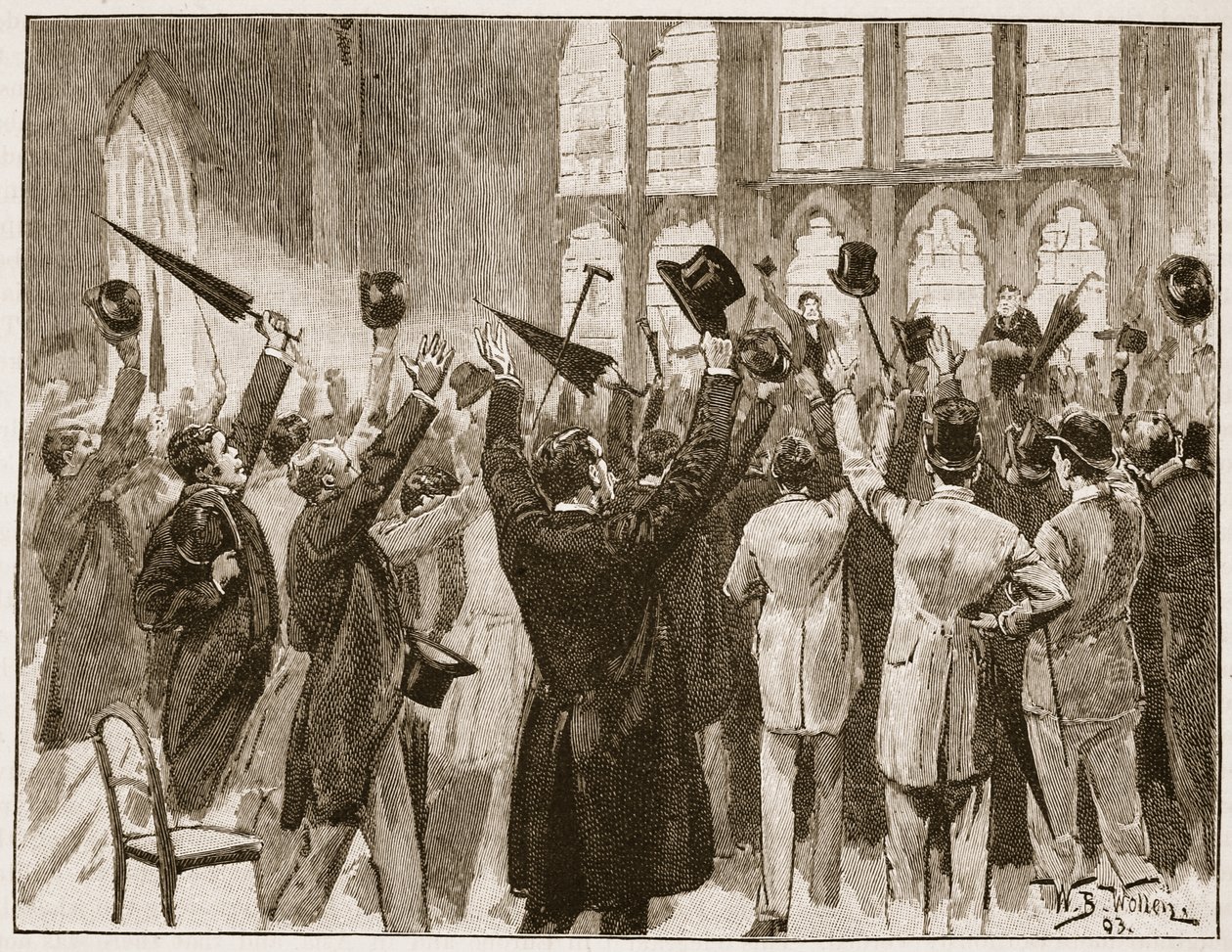 Meeting of Jingoes in Guildhall, London, 1878, Illustration from ...