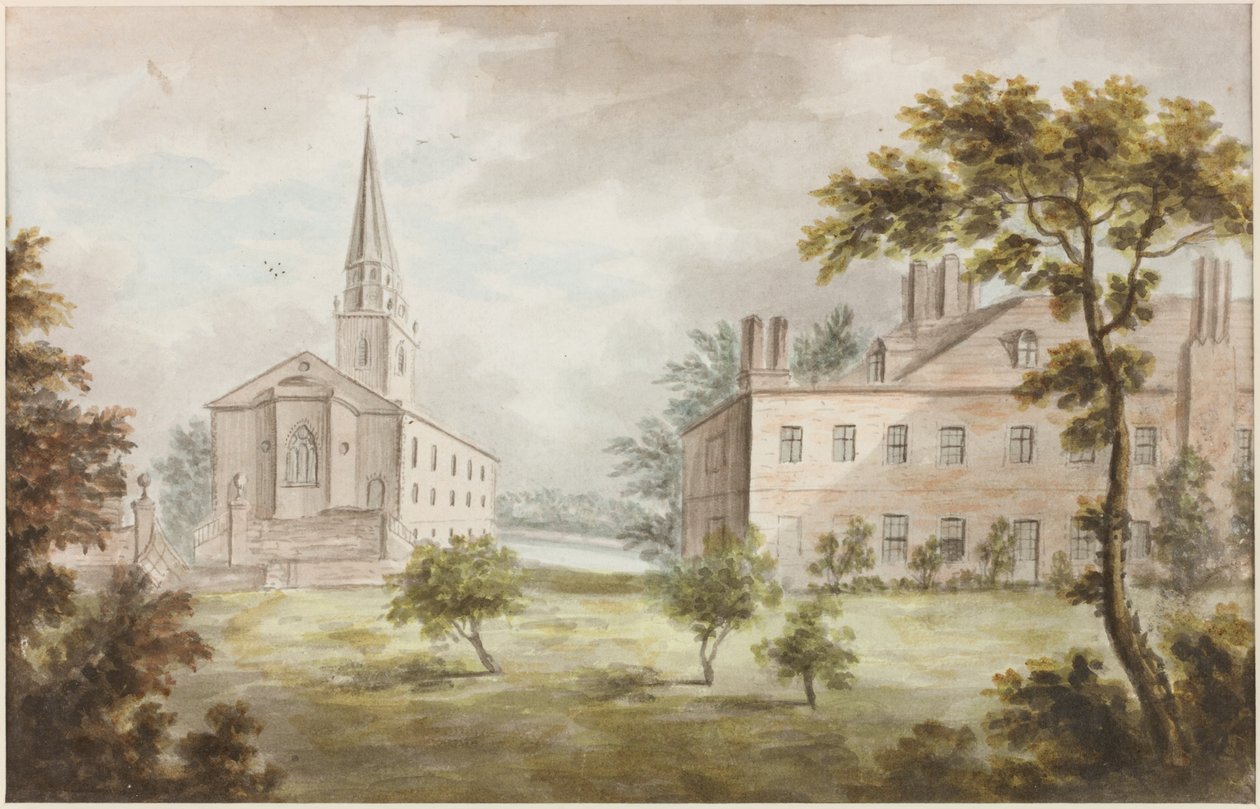 Church and House in Landscape by William Beilby