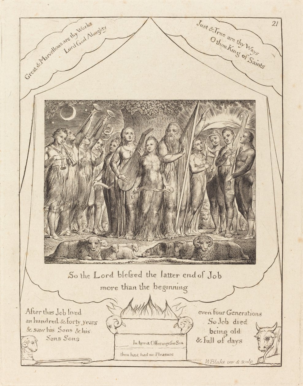 Job and His Wife Restored to Prosperity by William Blake