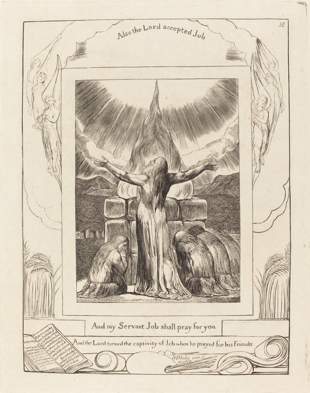 Job's Sacrifice by William Blake: Premium art reproduction