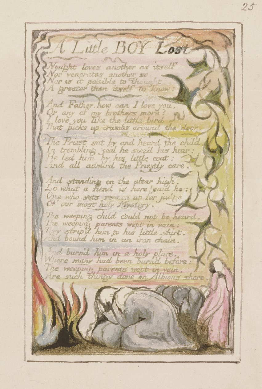 A Little Boy Lost: Plate 53 from Songs of Innocence and of Experience ...