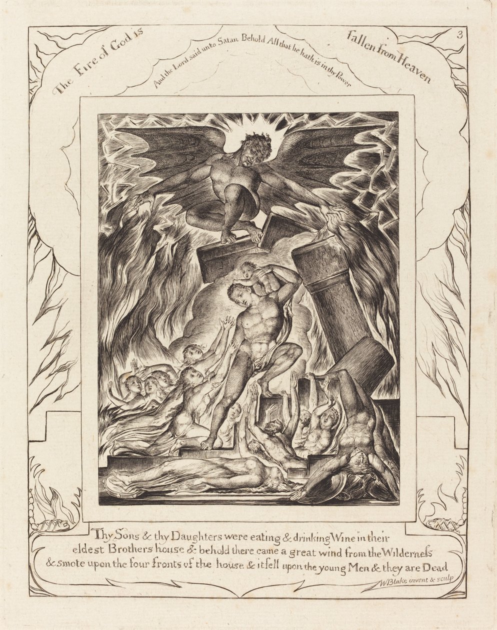 The Destruction of Job's Sons by William Blake