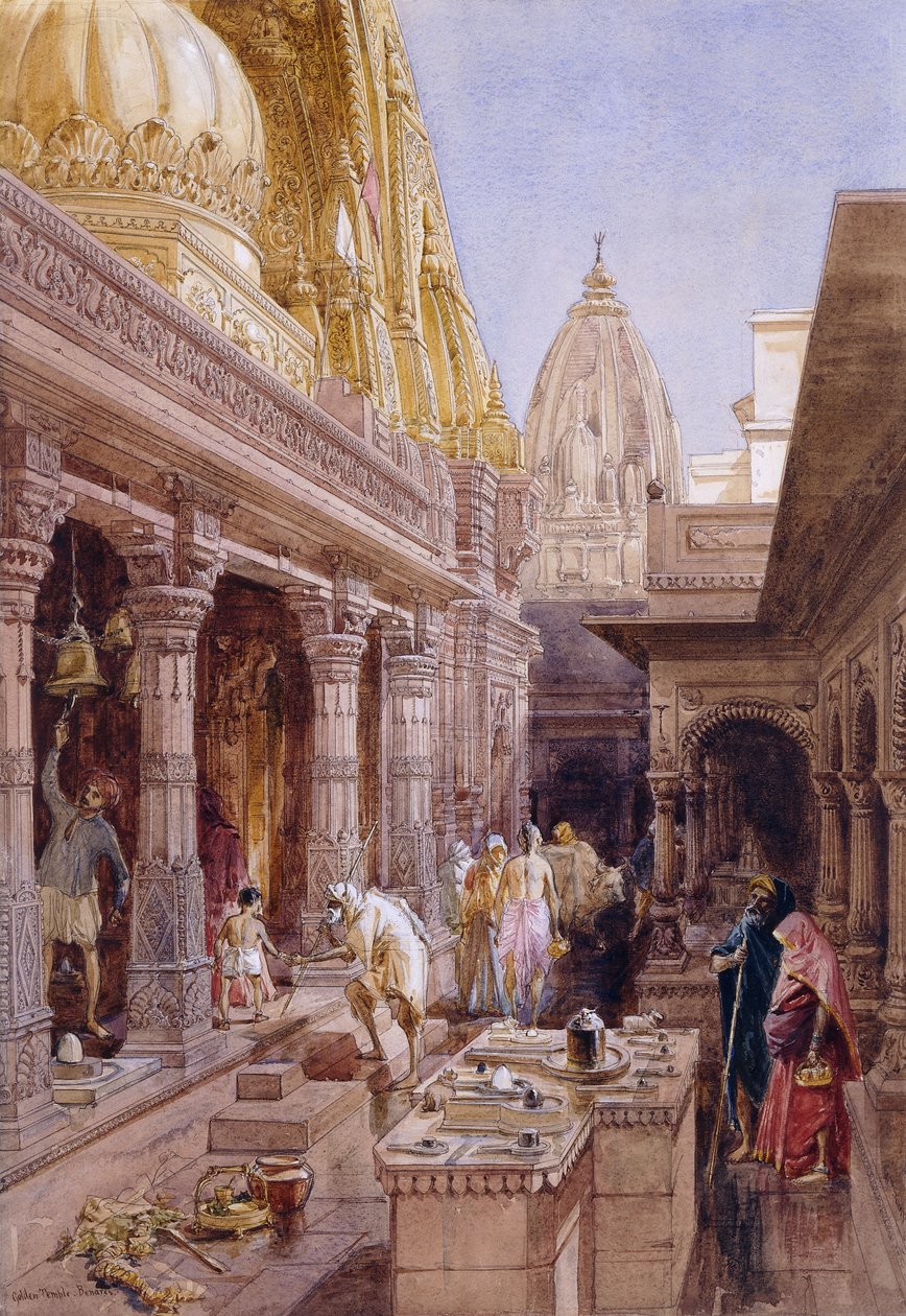 The Golden Temple, Benares by William Crimea Simpson