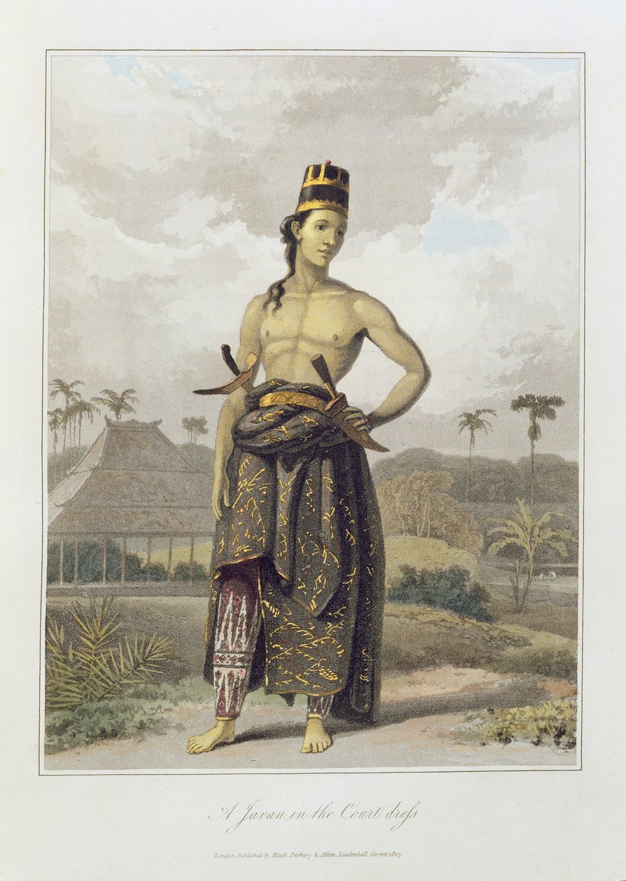 A Javan in Court Dress, plate 6 from Vol I of 'The History of Java' by ...