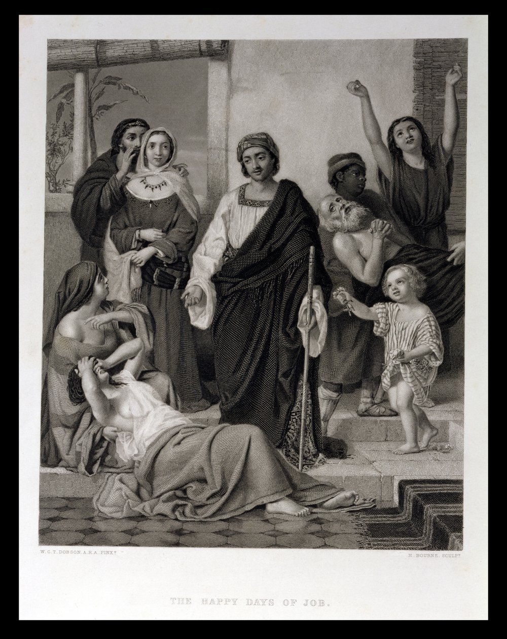 The Happy Days of Job, Engraved by H. Bourne