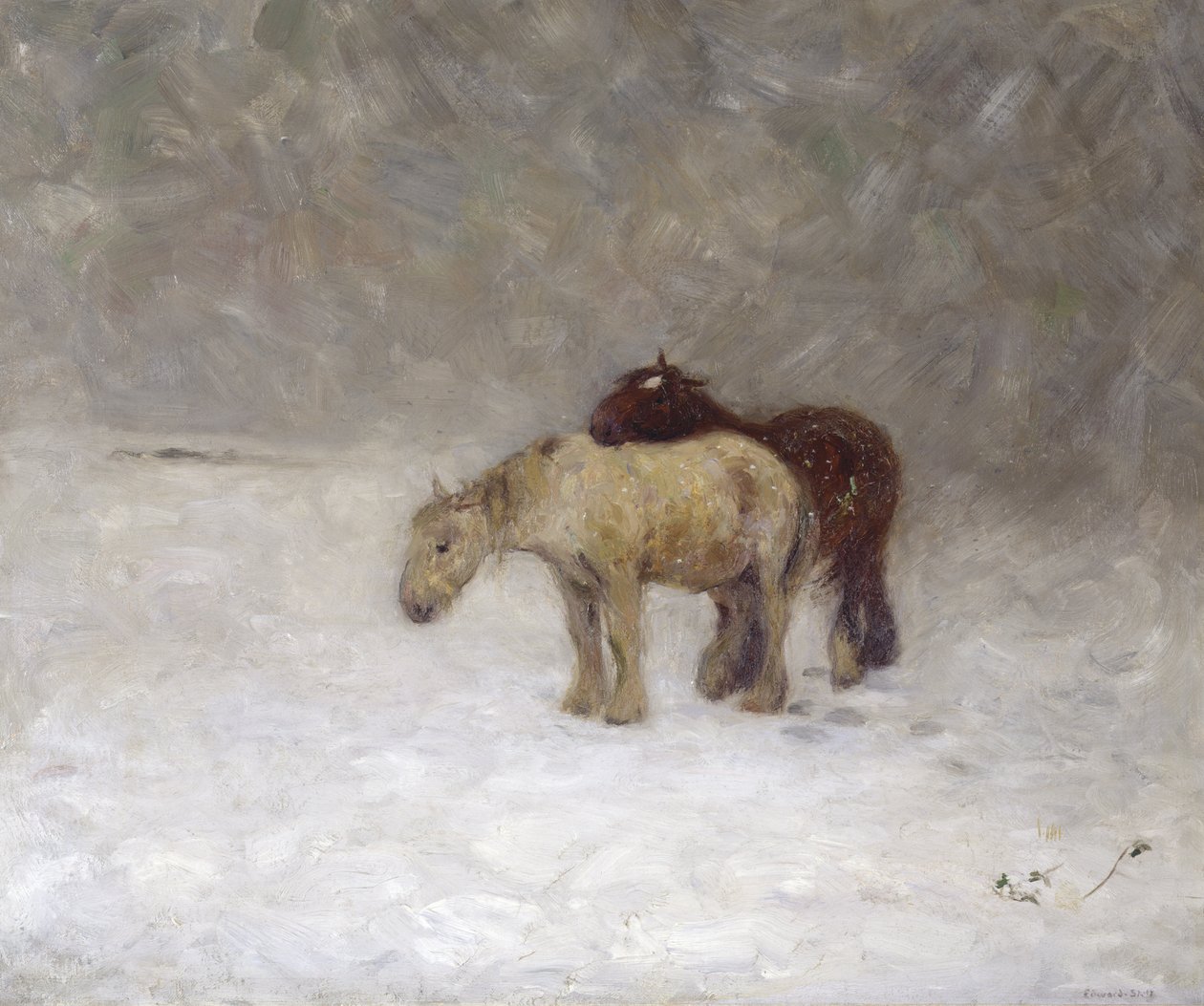 A Snow Storm, c.1891 by William Edward Stott: Fine art print