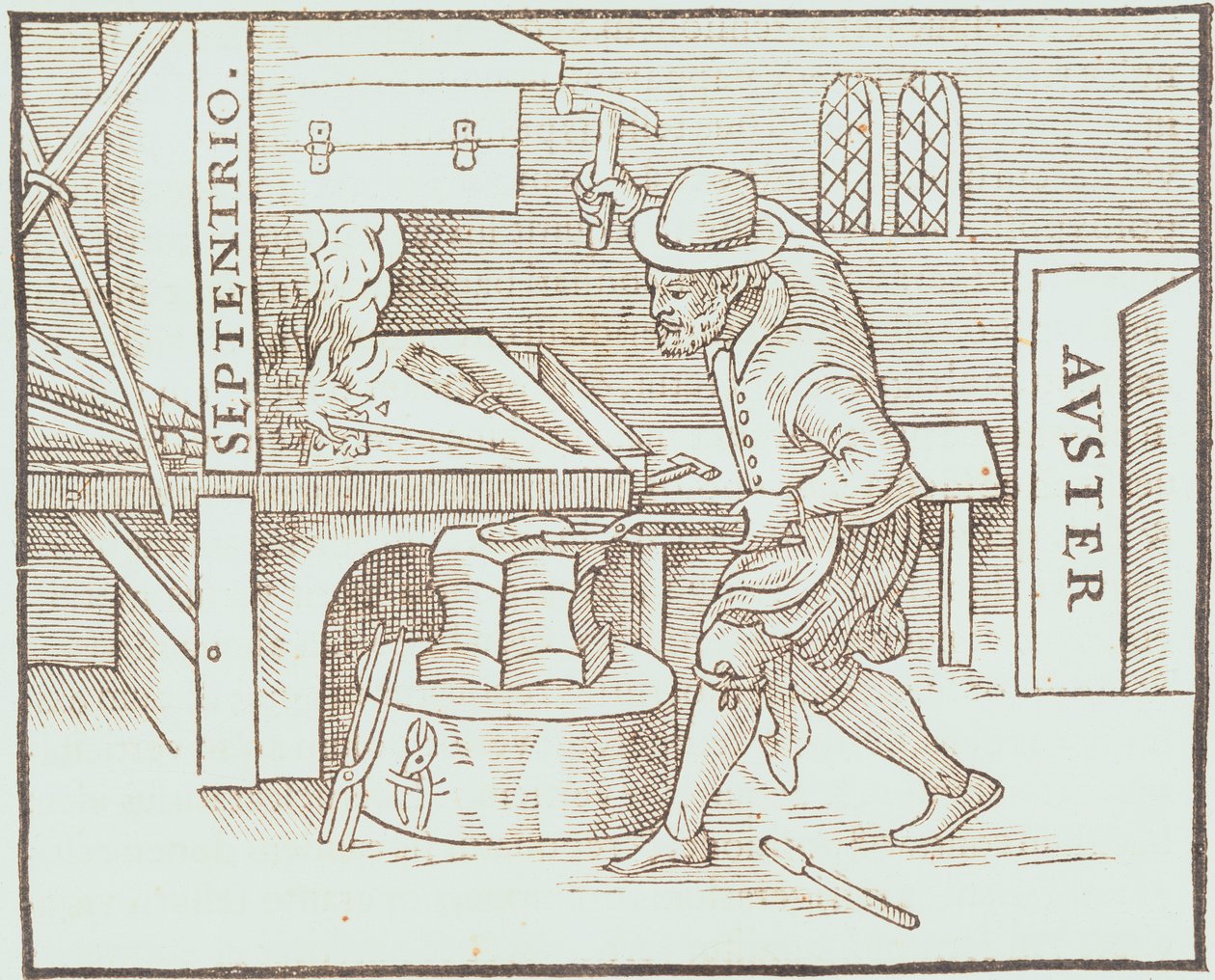 Forging a Magnet, from William Gilbert's De Magnete