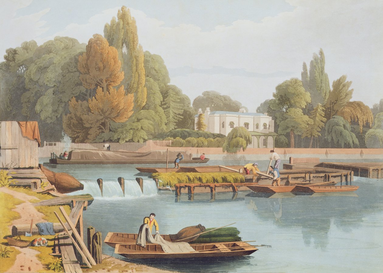 The Weir, from Marlow Bridge, engraved by Robert Havell the Younger ...